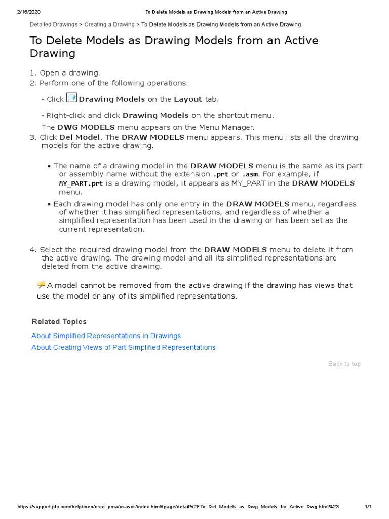 To Delete Models As Drawing Models From An Active Drawing | PDF
