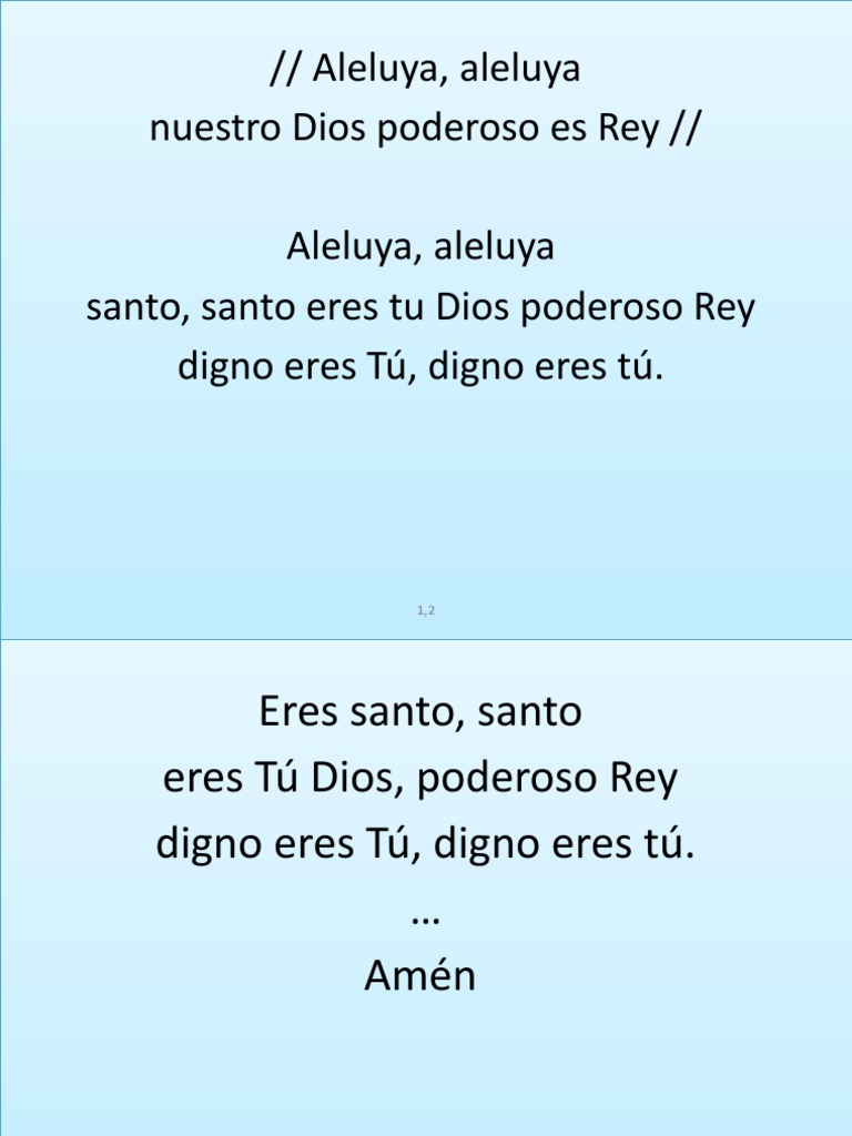 Aleluya Nuestro Dios Poderoso Es Rey | PDF