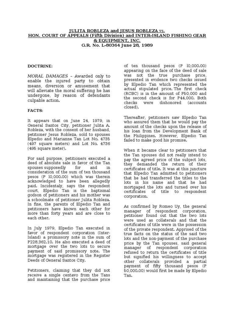 Robleza vs. CA | PDF | Damages | Foreclosure