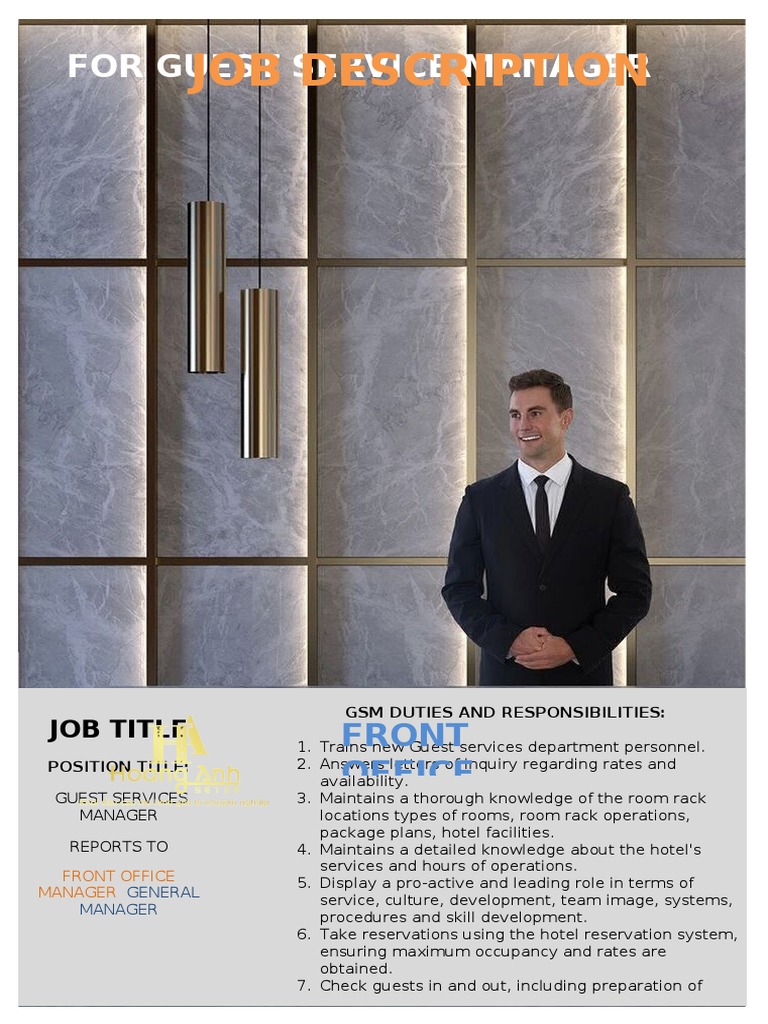 Job Description: For Guest Service Manager | PDF | Business