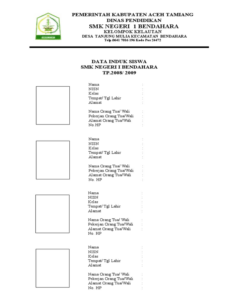 Format Data Siswa | PDF