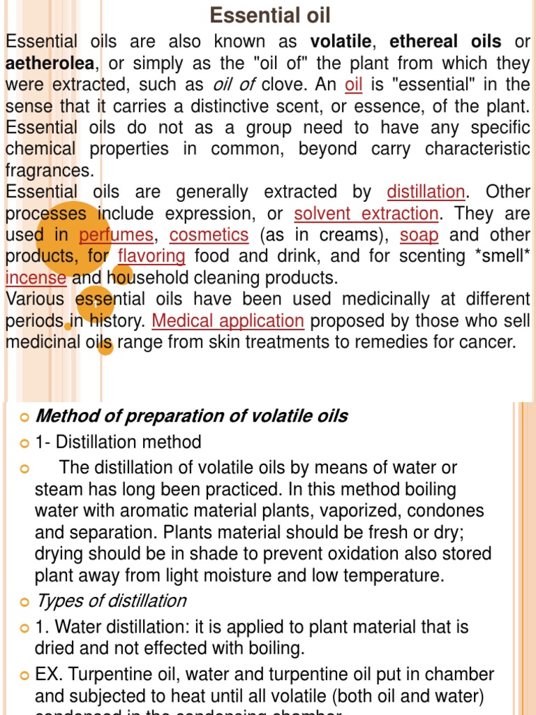Presentation1 PDF | PDF | Distillation | Essential Oil