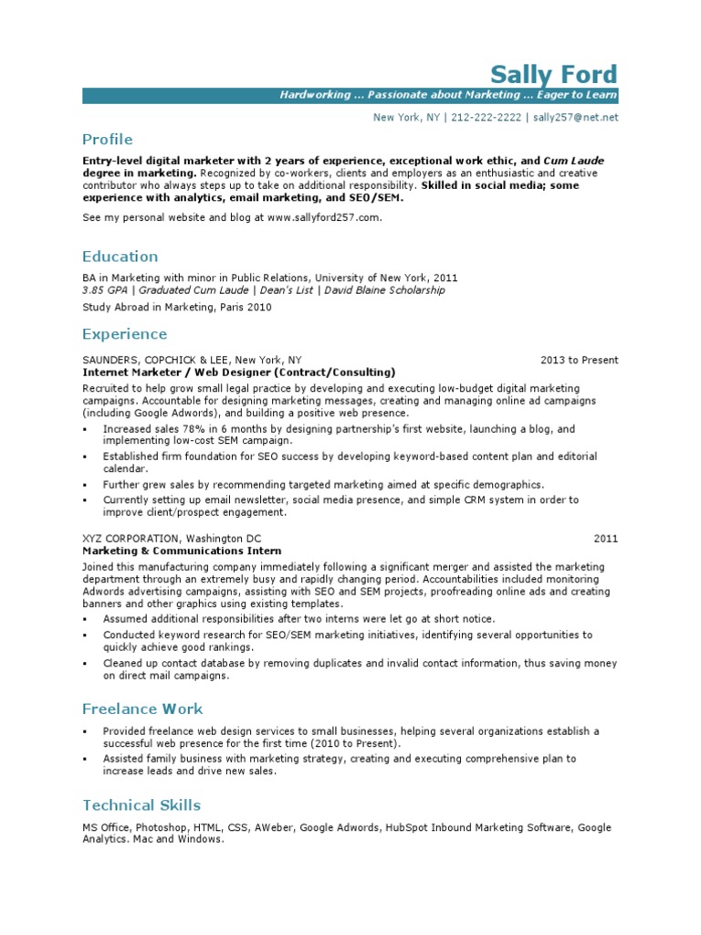 Entry Level Inbound Marketer | PDF | Search Engine Marketing | Online ...