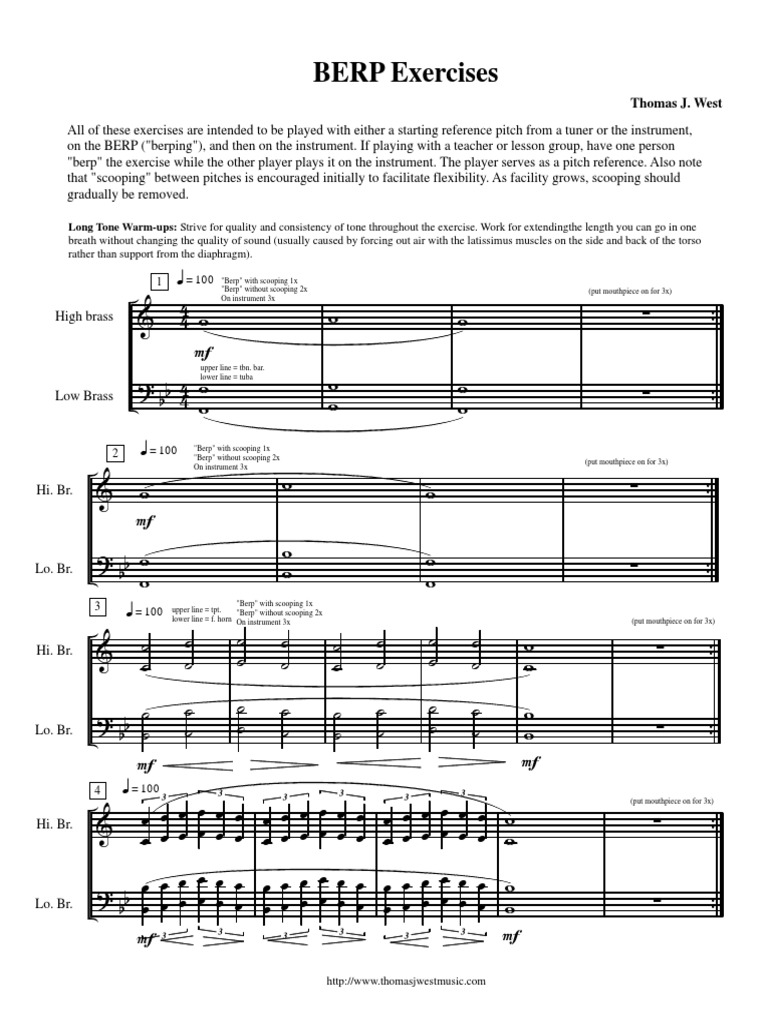 BERP Exercises | PDF | Aerophones | Musical Instruments