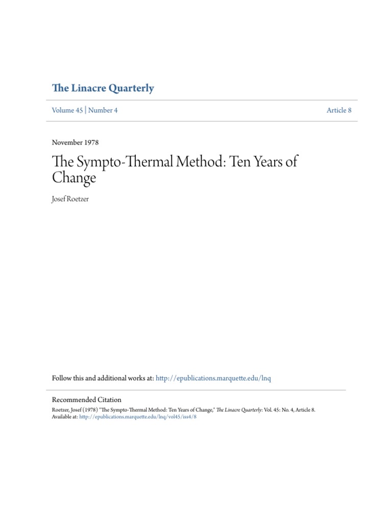 The Sympto-Thermal Method - Ten Years of Change PDF | PDF | Mammal ...