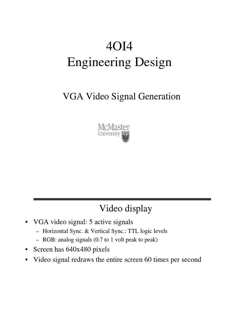 VGA Video Signal Generation | Download Free PDF | Cathode Ray Tube ...
