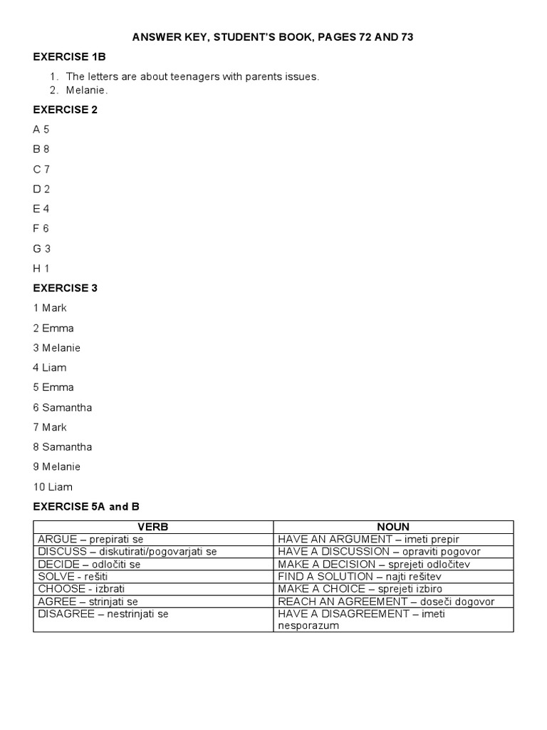 ANSWER KEY, 9th Graders | PDF
