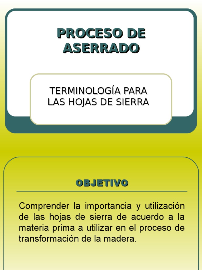 Proceso de Aserrado | PDF | Madera | Naturaleza