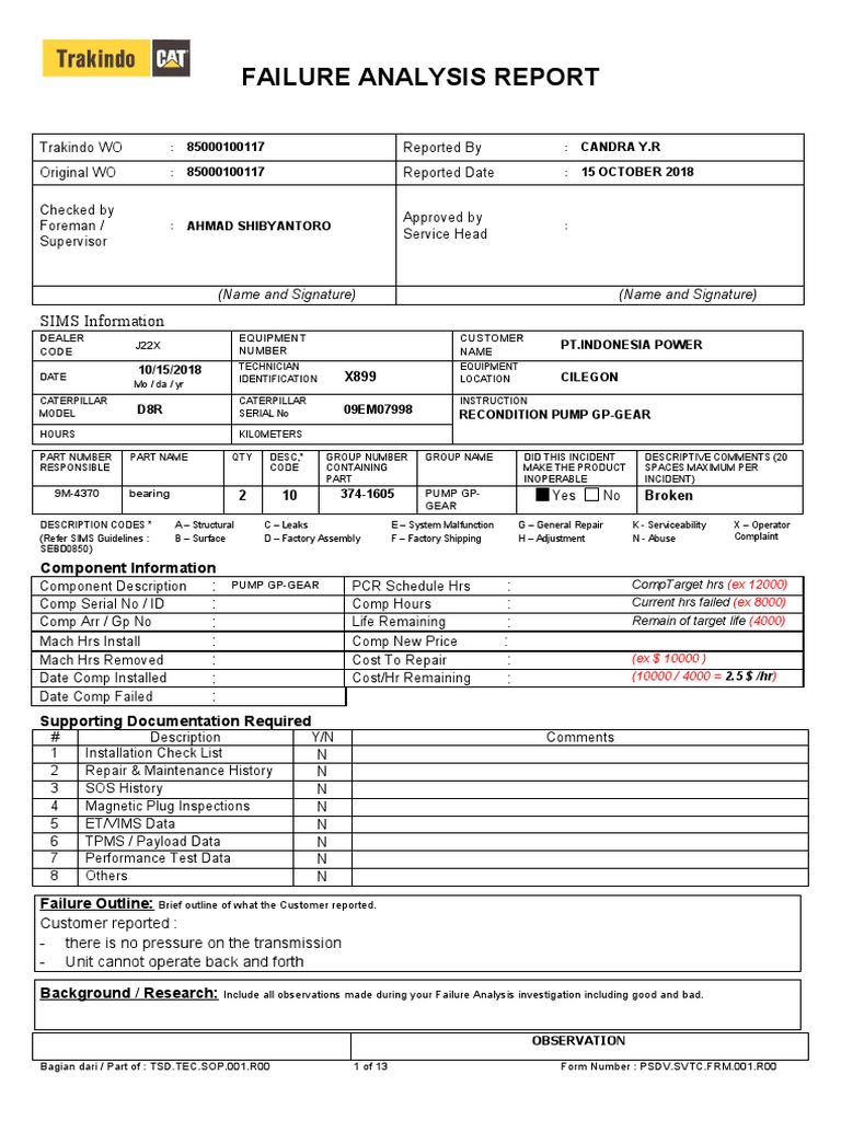 Failure Analysis Report: SIMS Information | PDF | Mechanical ...