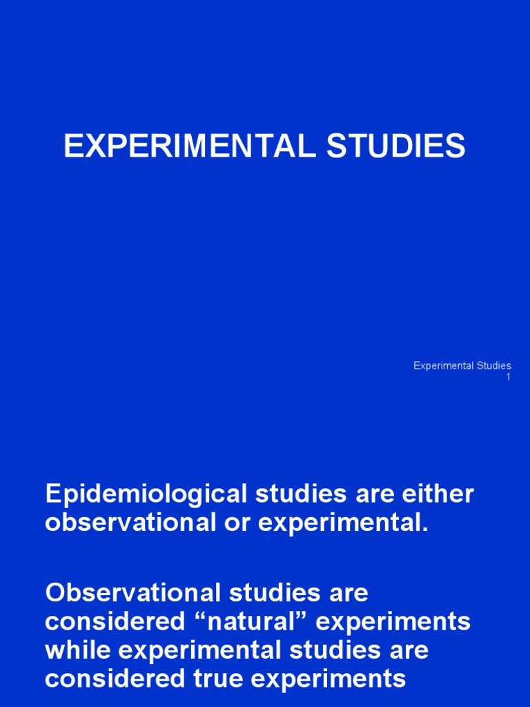 Understanding Experimental Studies in Epidemiology | PDF | Experiment ...