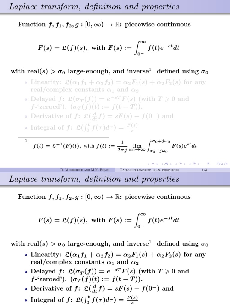 Laplace Transform Properties | PDF | Laplace Transform | Applied ...