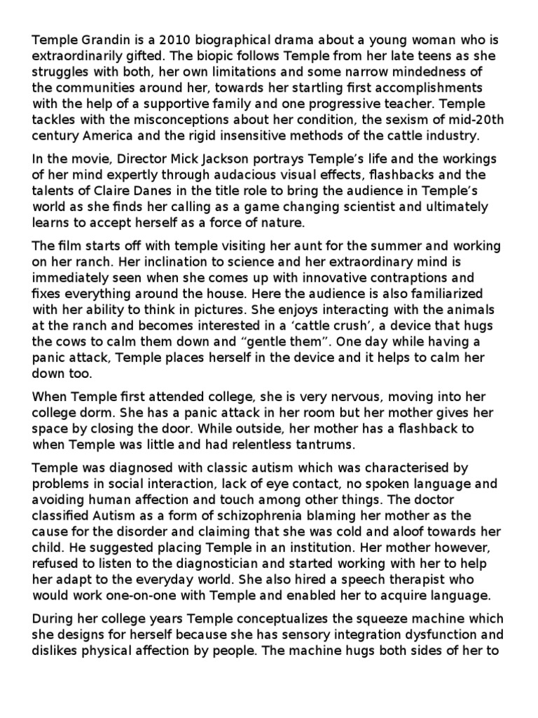 Inspiring Journey of Temple Grandin | PDF | Empathy | Psychology