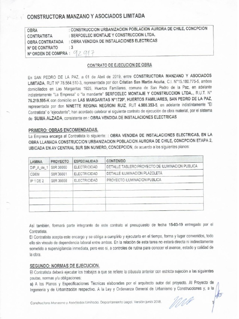 Contrato Eléctrico PDF | PDF