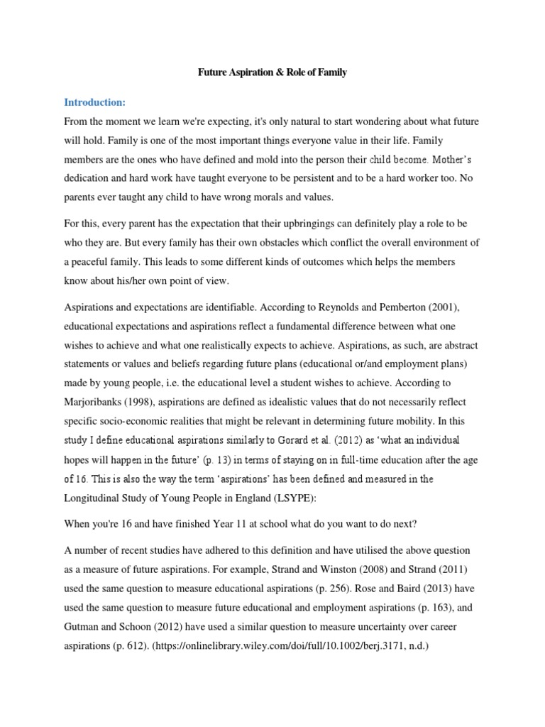 Future Aspiration & Role of Family: How Parents Influence Career ...