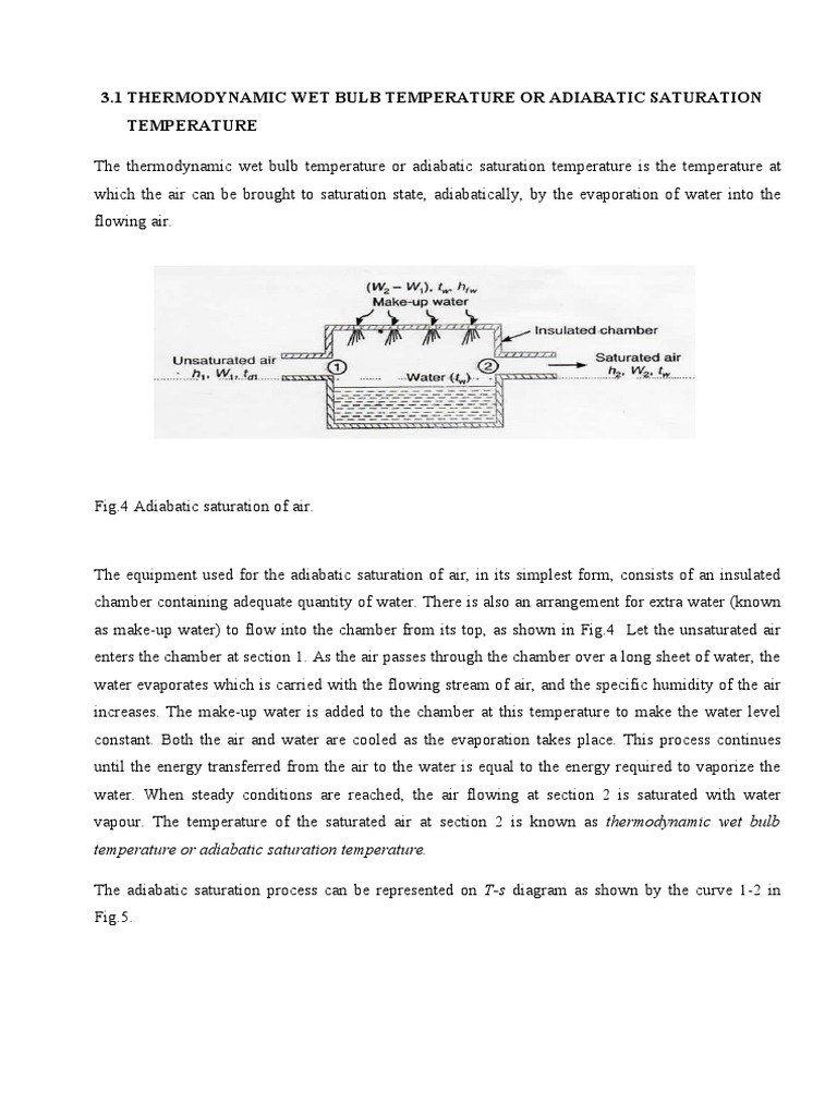 Unit-3, Adiabatic Saturation Temp, Psychrometric Chart | PDF | Physical ...