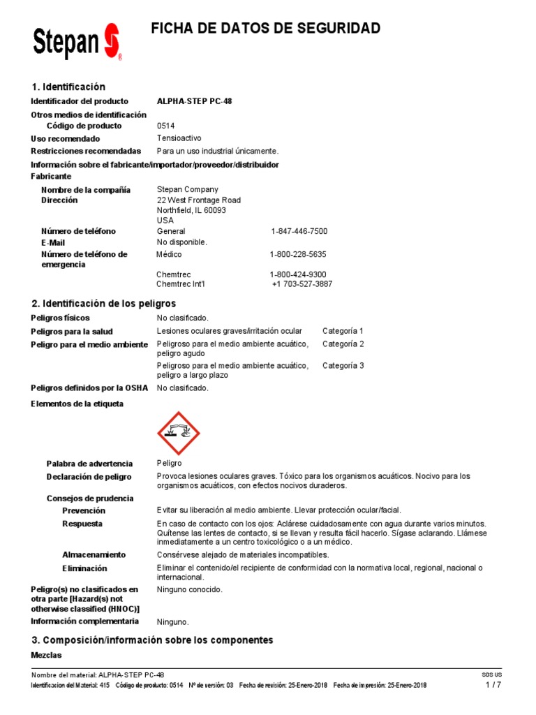 SDS Alpha-Step PC-48 | PDF | Residuos | Propiedad intelectual