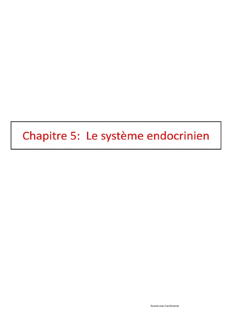 Chapitre 5 Le Systeme Endocrinien | PDF