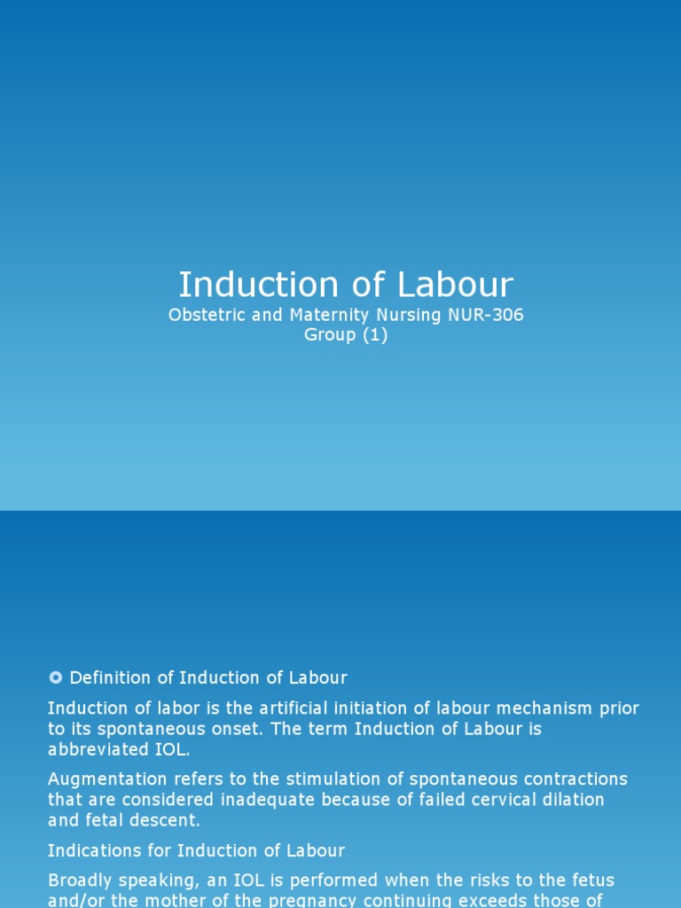 Group 1 Induction of Labour PowerPoint | PDF | Childbirth | Pregnancy