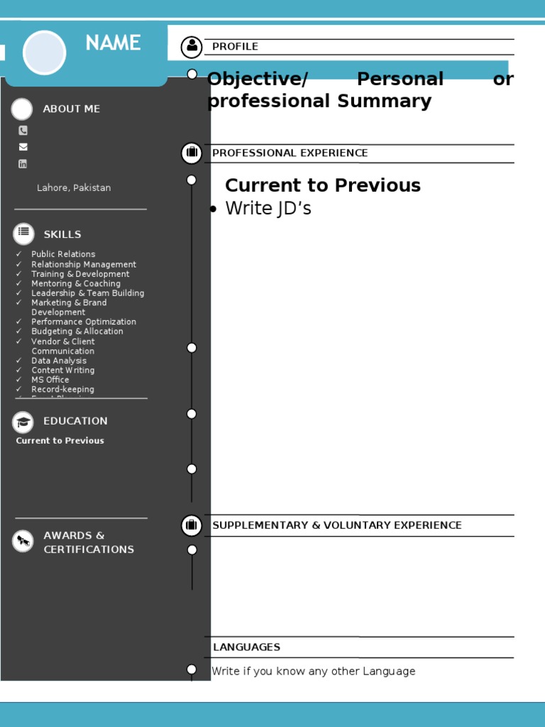 CV Format For Students | PDF