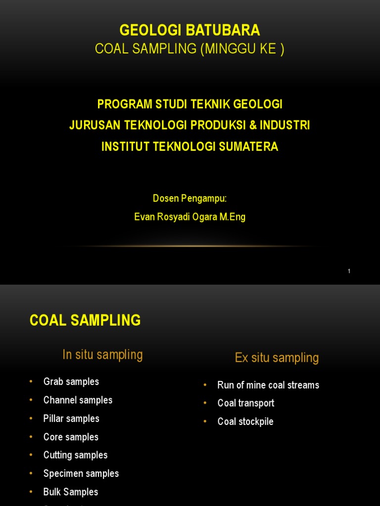 Coal Sampling Techniques Overview | PDF | Coal | Coal Mining