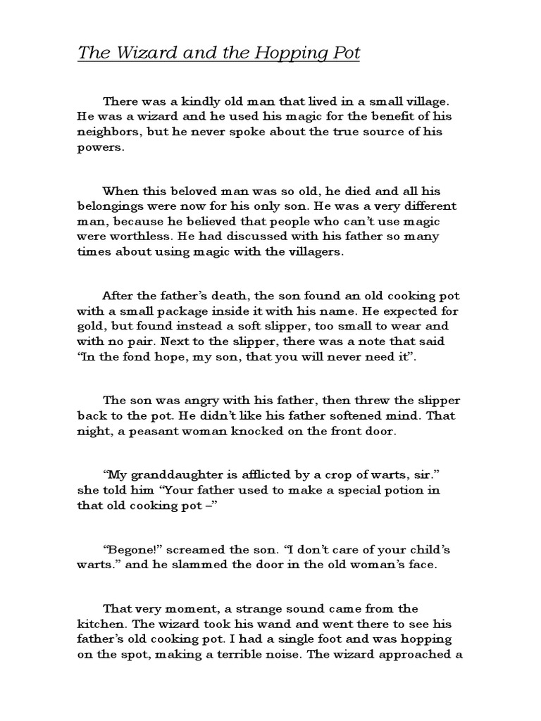 The Wizard and The Hopping Pot | PDF