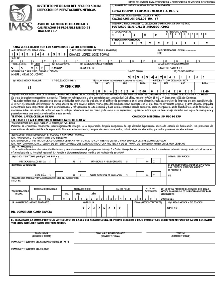 Ejercicio ST 7 Accidente | Descargar gratis PDF | Ciudad de México | México
