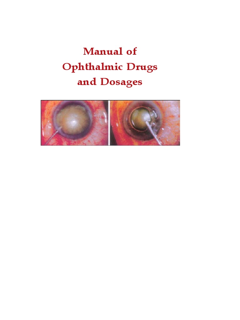Manual of Ophthalmic Drugs and Dosages PDF | PDF | Cornea | Topical ...