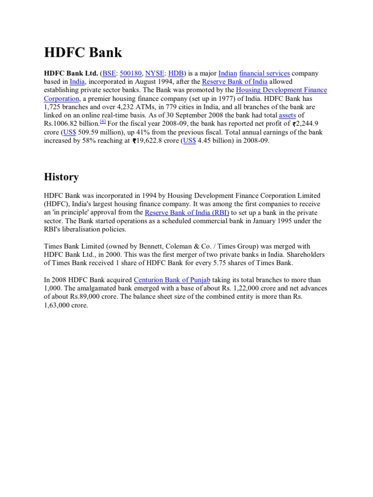 HDFC Bank | PDF | Debit Card | Visa Inc.