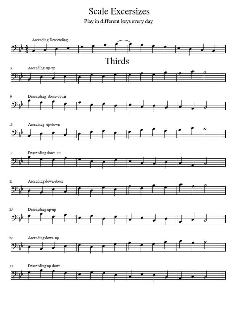 Scale - Excersizes Thirds | PDF