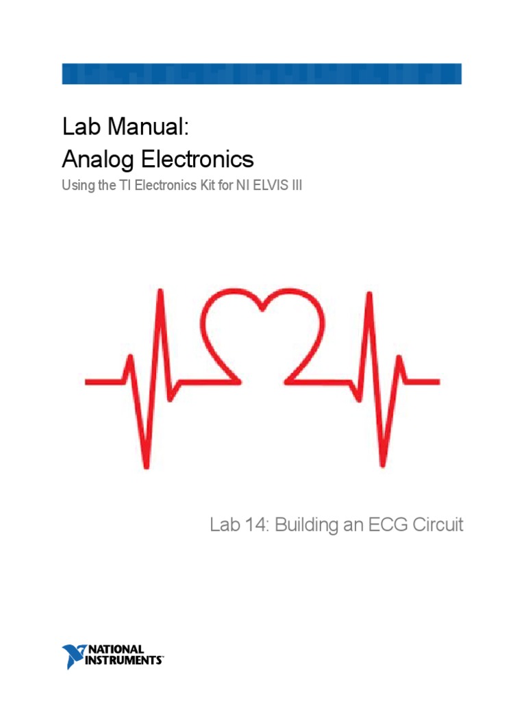 Lab Manual: Analog Electronics: Lab 14: Building An ECG Circuit | PDF | Electronic Filter ...