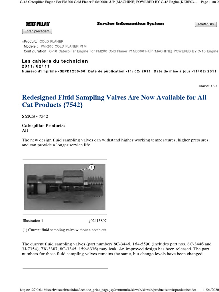 Prise Rapid Cat - Sisweb - Sisweb - Techdoc - Techdoc - Print - Page ...