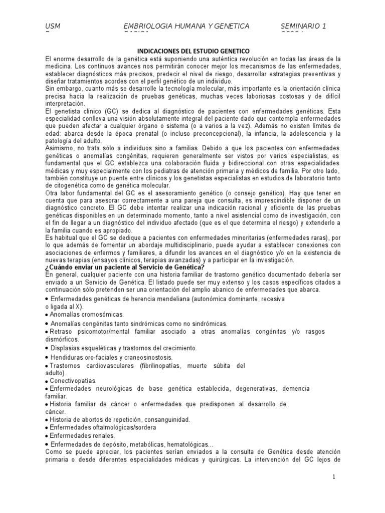 Estudio Genético en Medicina Clínica | PDF | Ciencias de la Salud ...