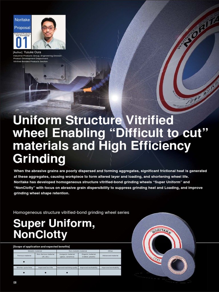 Uniform Structure Vitrified Wheel Enabling "Difficult To Cut" Materials ...