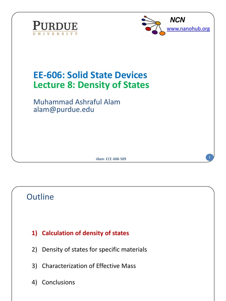 Principles of Semiconductor Devices-L8 | PDF | Density | Nature