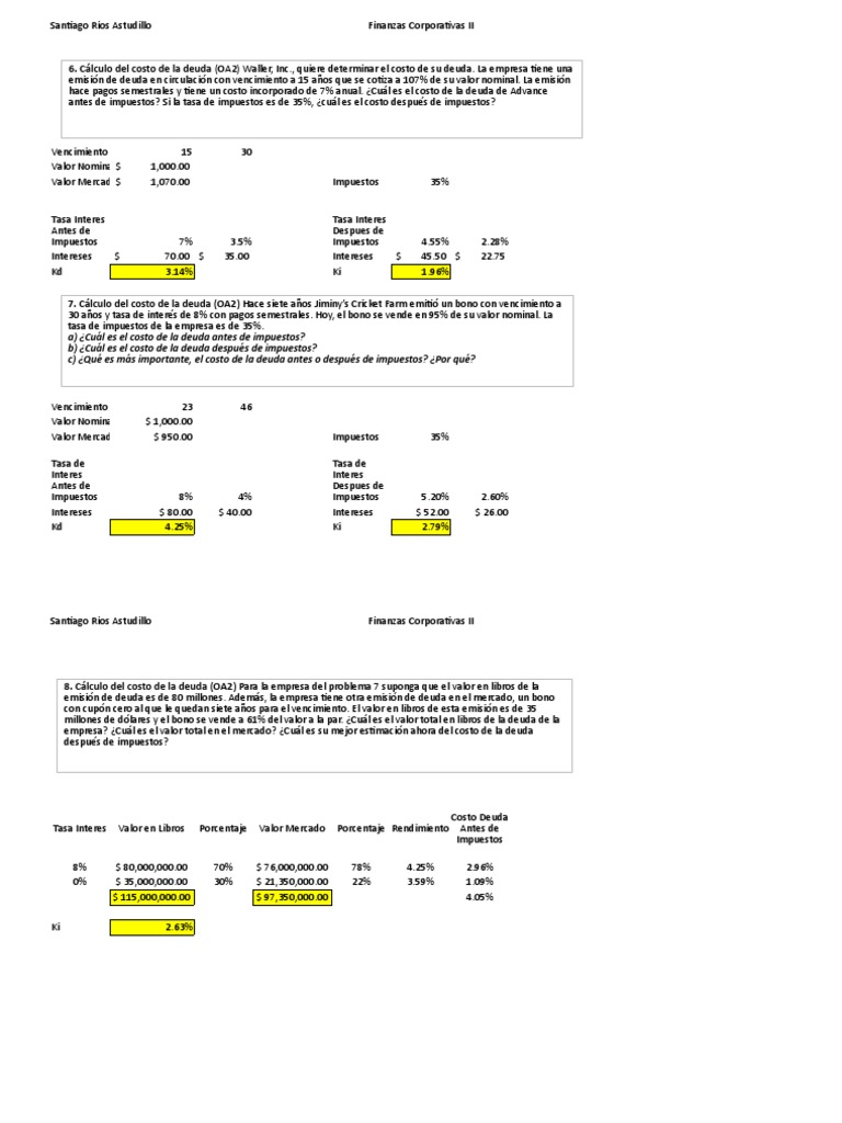 Deber Cap 14 - Ej 6 7 8 | Descargar gratis PDF | Interés | Deuda