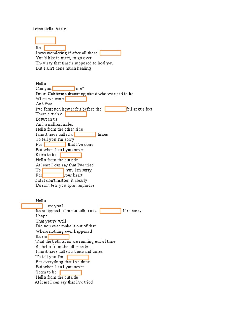 Letra Hello | PDF