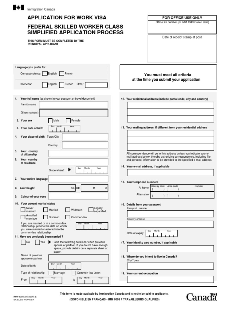 Immigration Canada (Visa Application) | PDF | Travel Visa | Passport