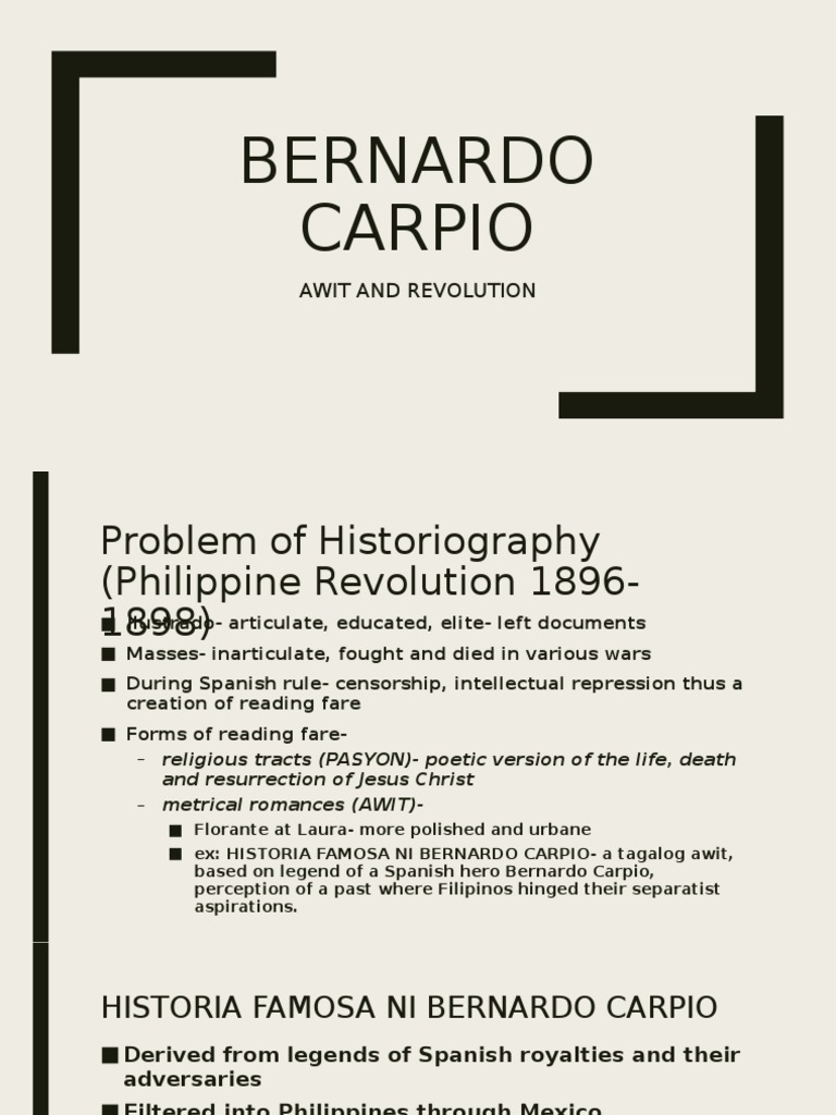 Bernardo Carpio: Awit and Revolution | PDF | Philippines