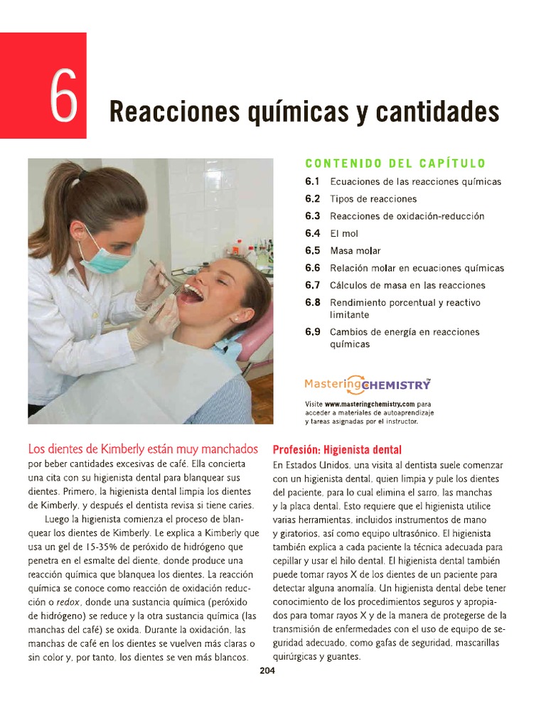 Cap 6. Reacciones Quimicas y Cantidades PDF | PDF