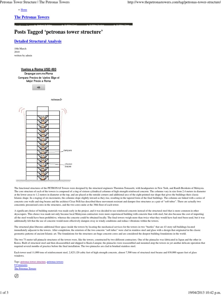 Petronas Tower Structure - The Petronas Towers | PDF | Art Media | Concrete
