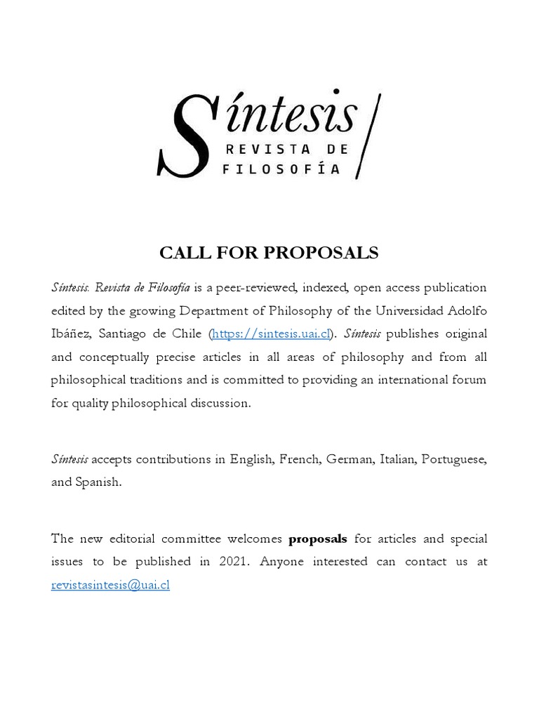 Call For Proposals PDF | PDF