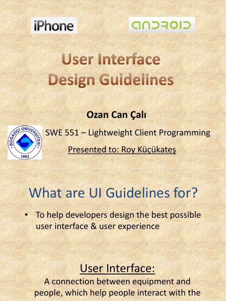 UI Design Guidelines For Iphone and Android | PDF | User Interface ...