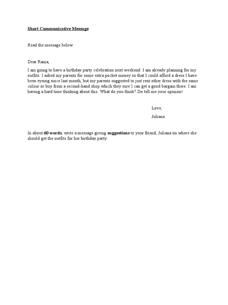 PKP WEEK 3-Short Communicative Message-FORM 2 | PDF