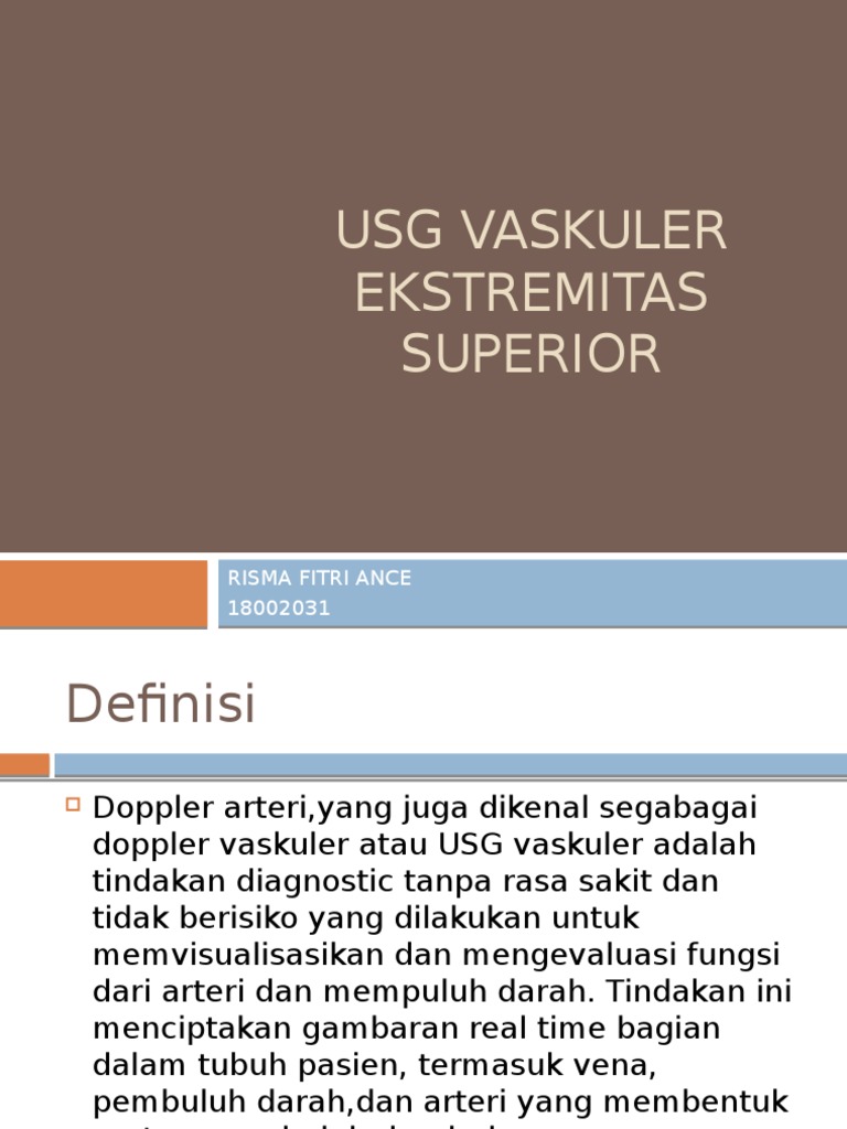 Usg Vaskuler Ekstremitas Superior | PDF | Sains & Matematika