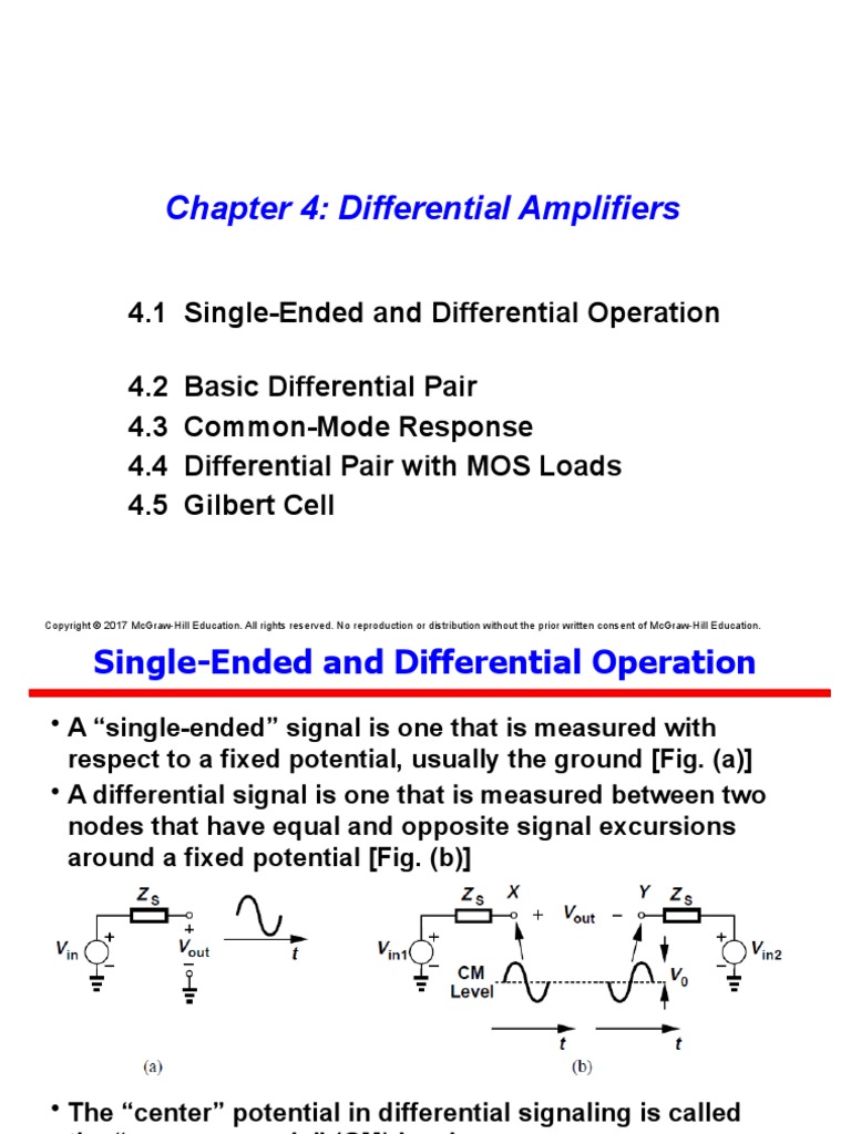 Chapter 4: Differential Amplifiers | PDF | Electrical Network | Amplifier