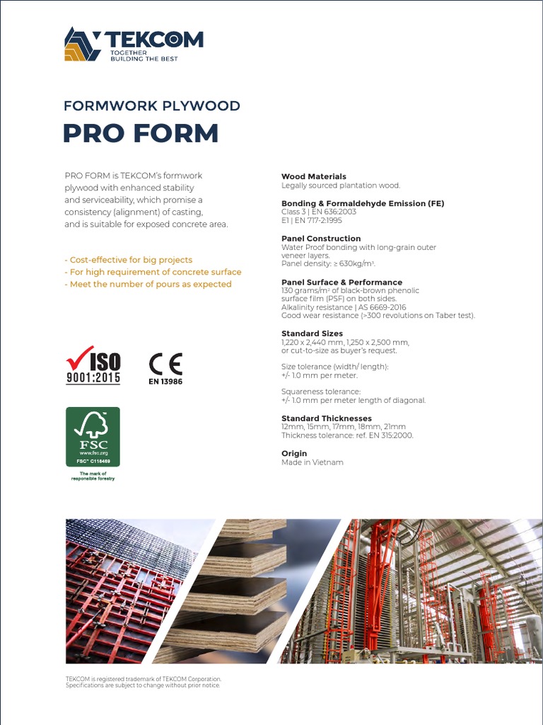 Pro Form - Plywood Formwork For Exposed Concrete Area | Download Free ...
