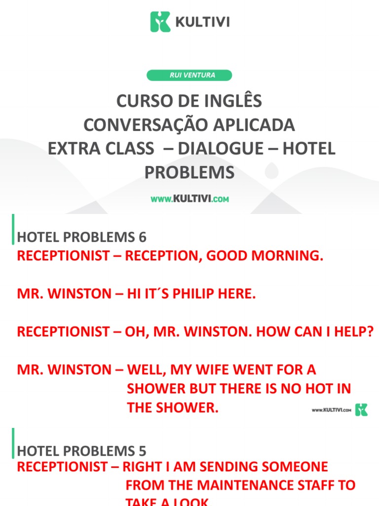 Hotel Problems Conversation | PDF