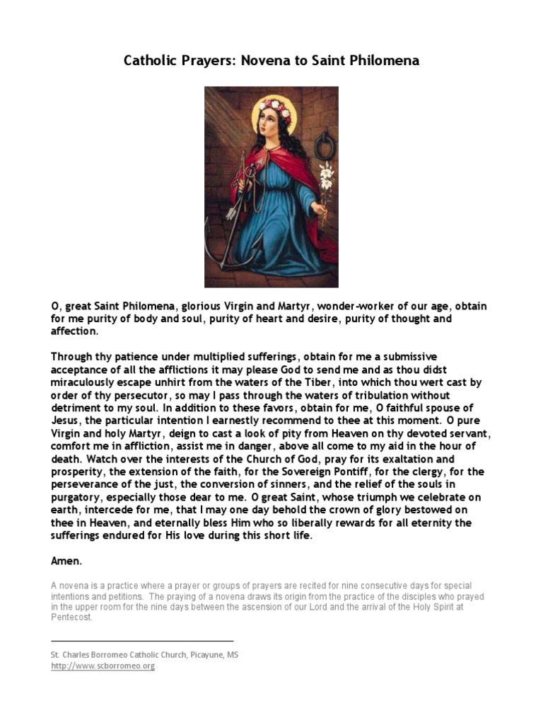 Novena Prayers to Saint Philomena | PDF | Philosophy