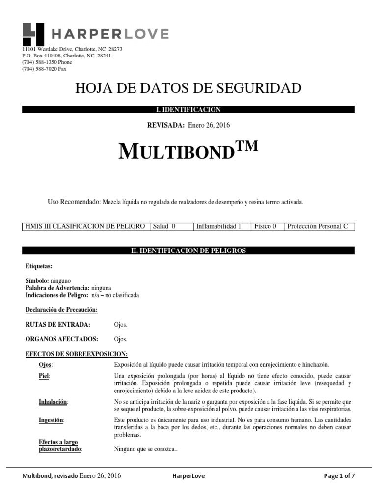 1 1420085 HDS Multibond | PDF | Contaminante | Agua