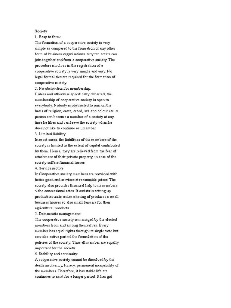 Advantages and Disadvantages of Cooperative | PDF | Cooperative | Business